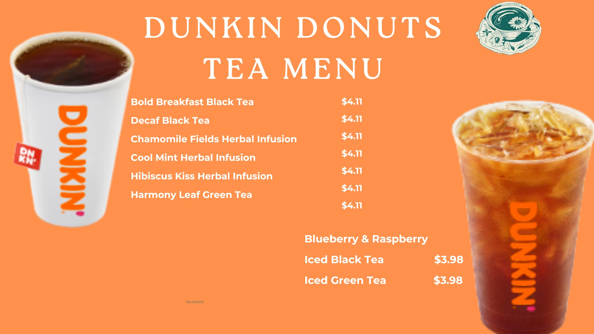 Dunkin Donuts Tea Menu 2025